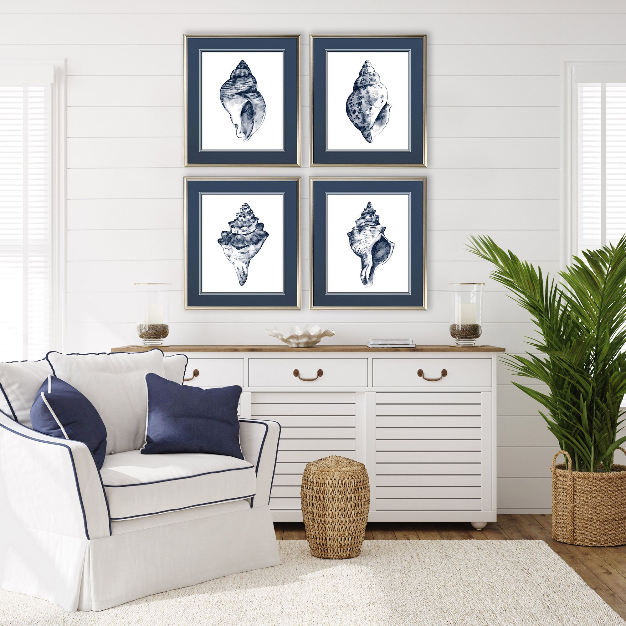 Wade Logan® Chevone Quiet Conch S/4 | Wayfair