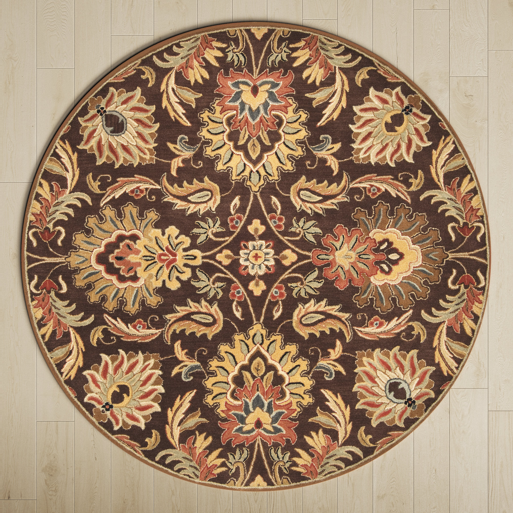 Arden Hand Tufted Wool Dark Brown/Garnet Rug & Reviews | Birch Lane