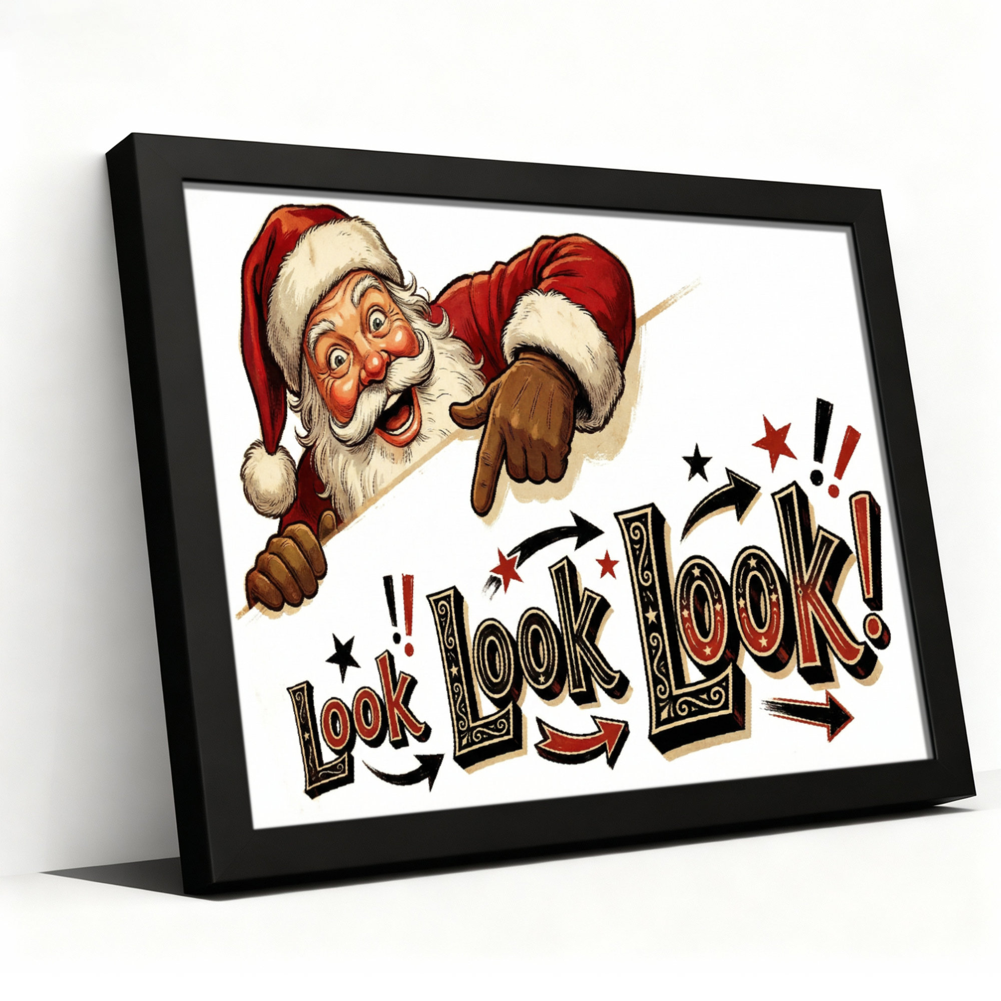 Ebern Designs Santa Claus Look Look Canvas Wrapped Wall Art Christmas ...