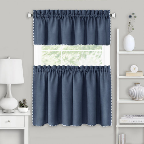 Blue Kitchen Valances & Kitchen Curtains You'll Love | Wayfair