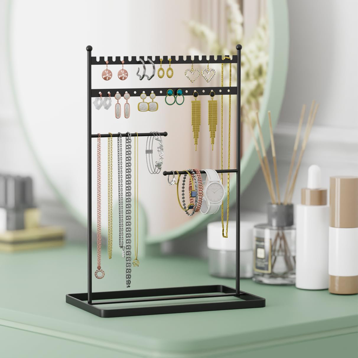 Ebern Designs Metal Jewelry Stand + | Wayfair
