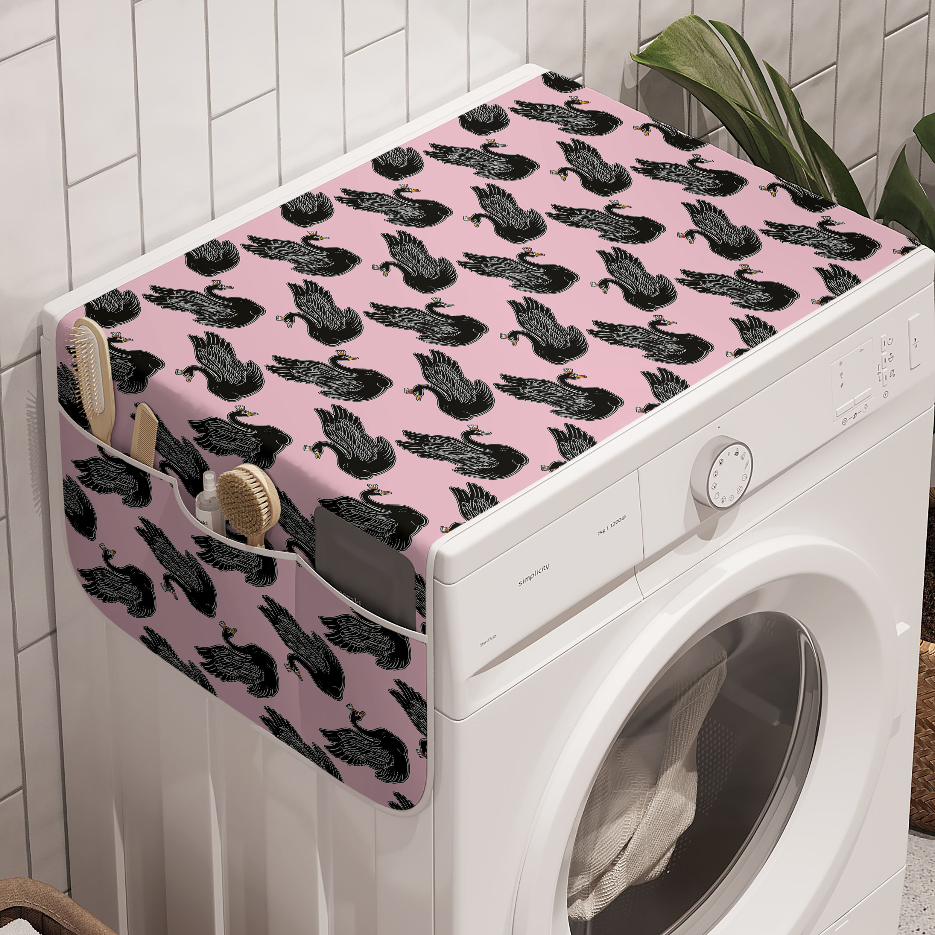 East Urban Home Swan Washing Machine Organizer Pack of 2 47" x 18.5 ...