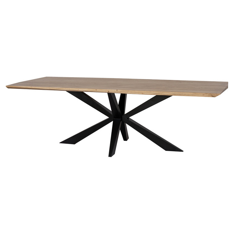 Union Rustic Hercules ACACIA WOOD CONICAL EDGE DINING TABLE WITH OLEUM ...