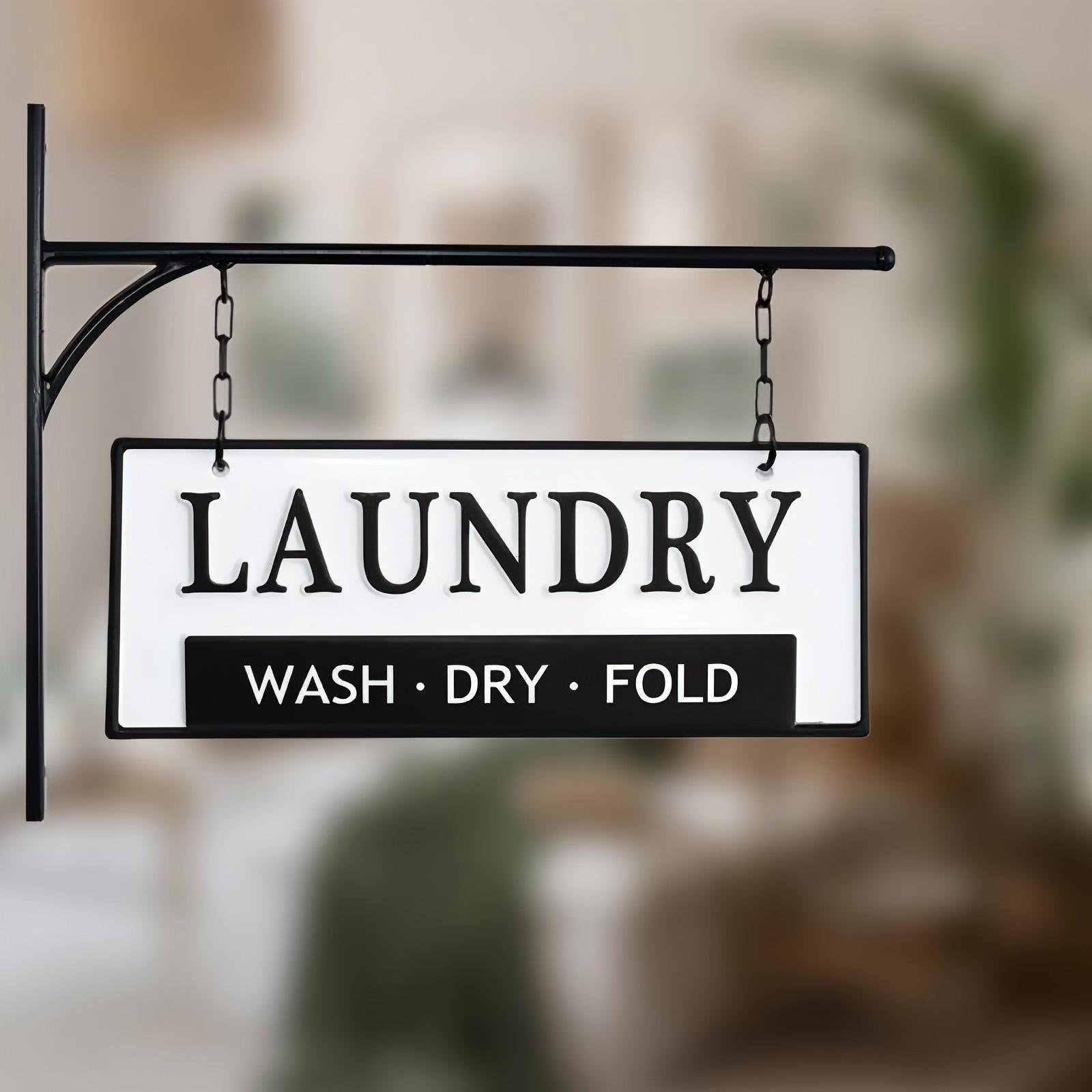 Trinx Laundry Wash Dry Fold Laundry Hanging Sign For Laundry Room ...