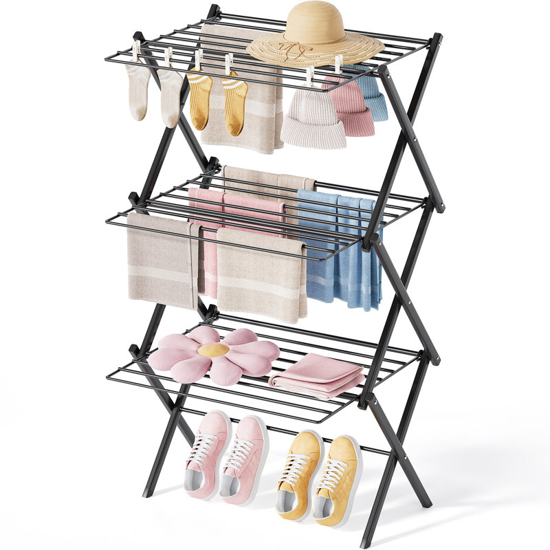 Rebrilliant Stainless Steel Foldable Freestanding Drying Rack,Laundry ...