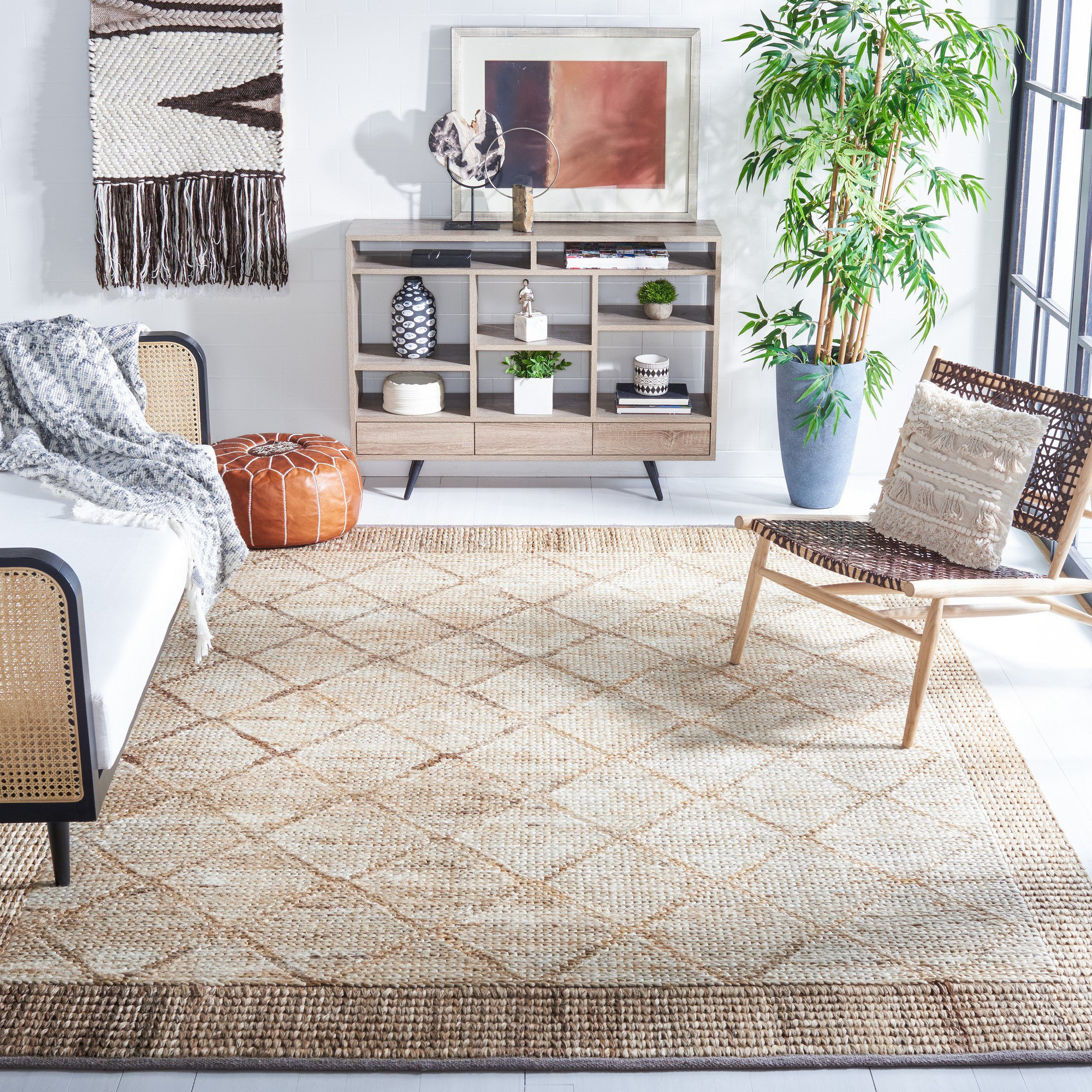 Dakota Fields Kilim Hand Woven Jute Geometric Rug | Wayfair