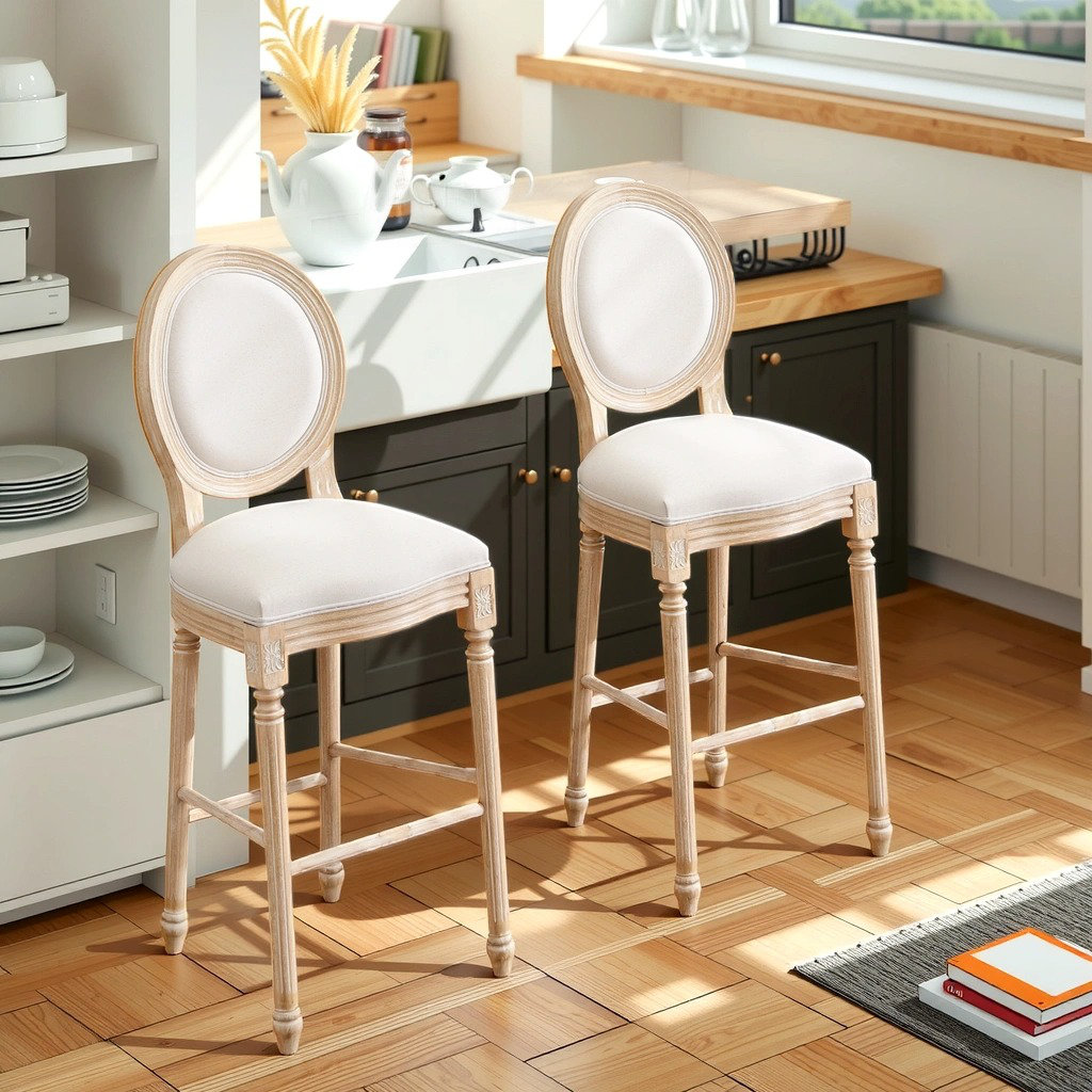 One Allium Way® Classic Louis-Style Carved Dining Chair with Cotton ...