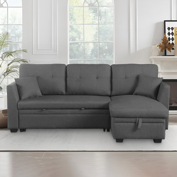 Ebern Designs Sectional Sofa Sleeper Bed With Storage Chaise & Reviews ...