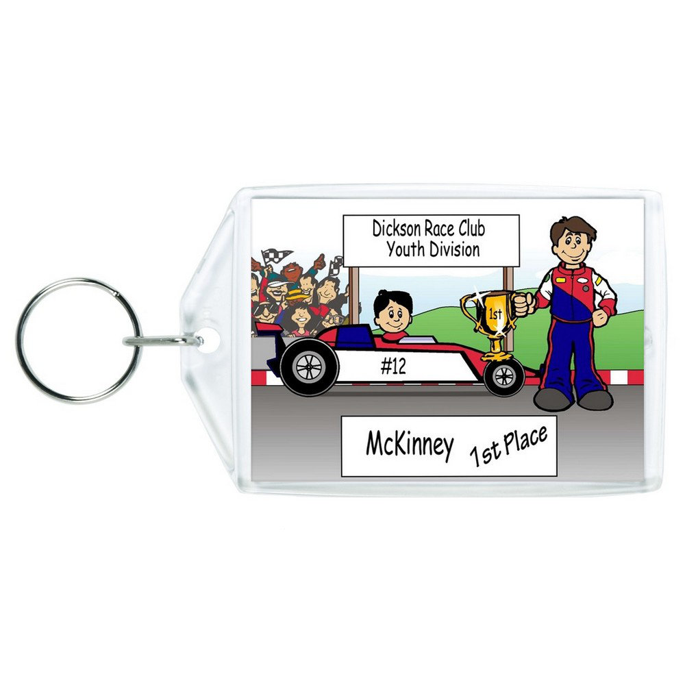 Printed Perfection Personalized Race Car Youth Driver Acrylic Key Chain ...