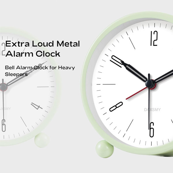 George Oliver 4 Inches Alarm Clocks Battery Operated with Backlight for ...