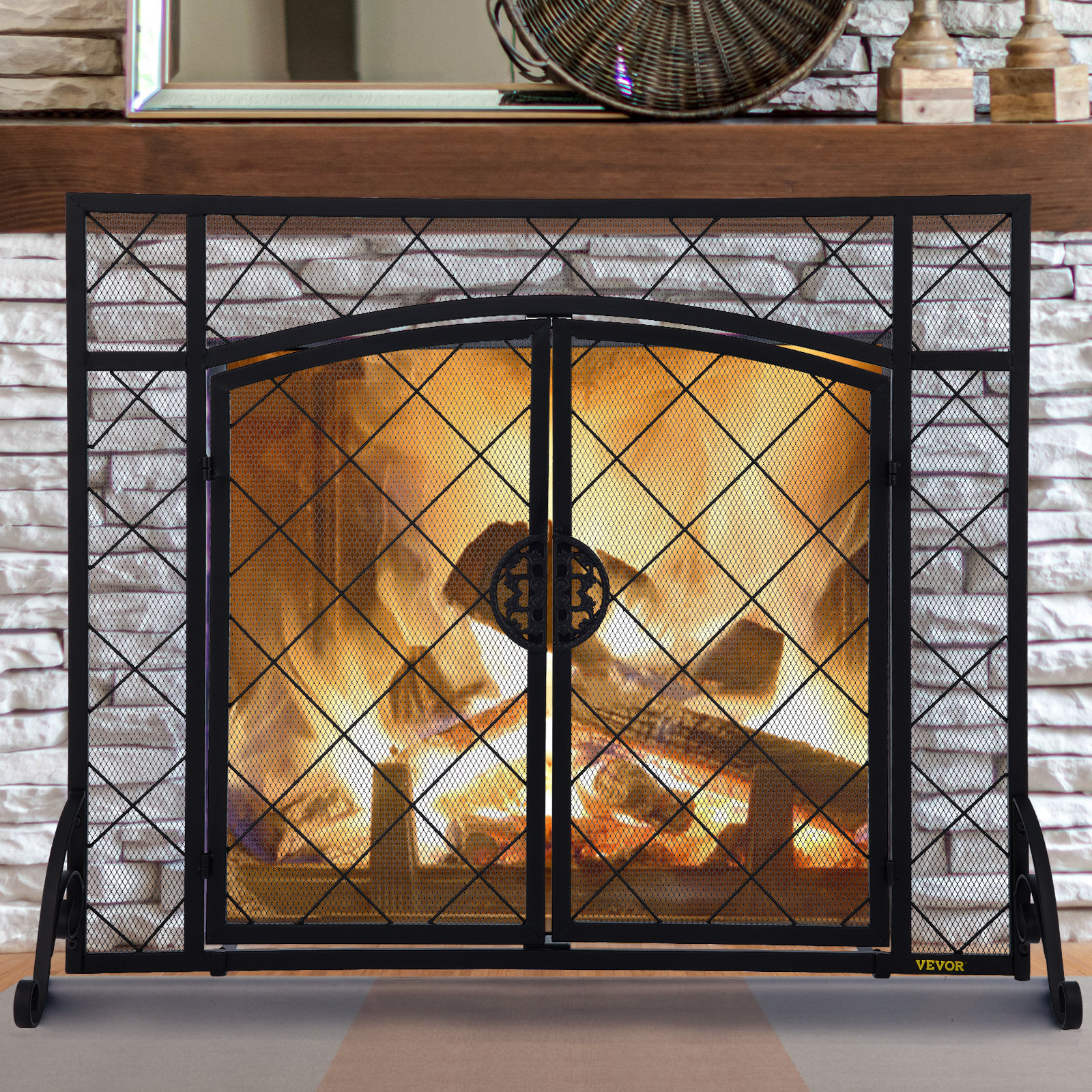 VEVOR Iron Fireplace Screen | Wayfair