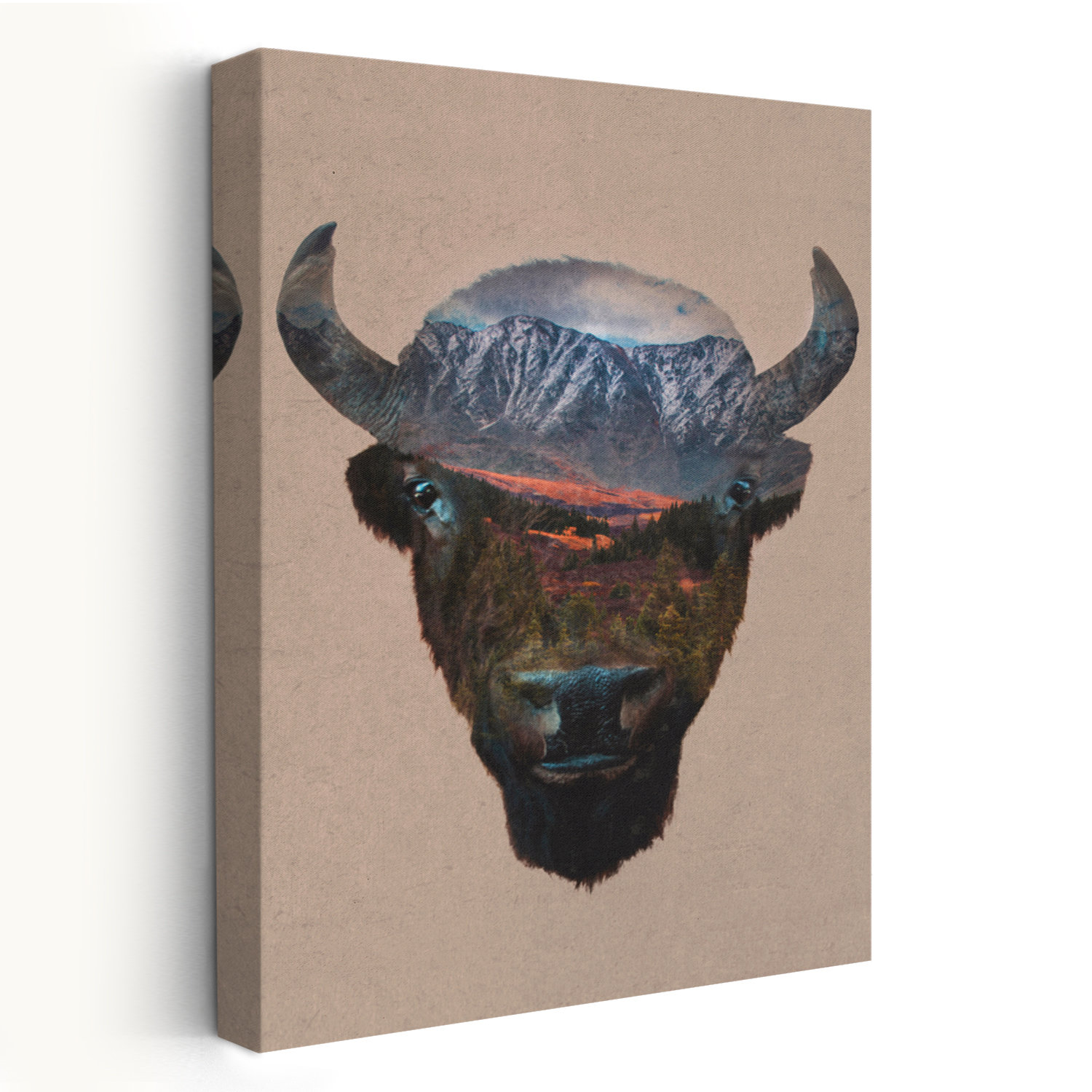 Union Rustic Bison Peak - Contemporary Animals Buffalo (Bison) Art ...