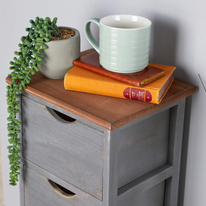 17 Stories Hemsby Fully Assembled 4 Drawer Chest Storage Unit - Grey ...