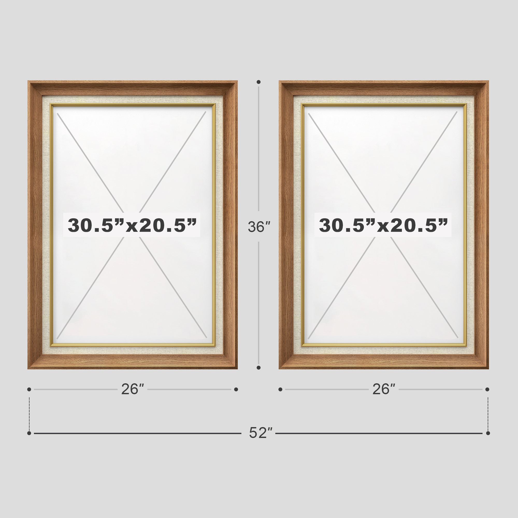 Lark Manor™ Set of 2 Premium Framed Art Artworks on Premium Canvas with ...