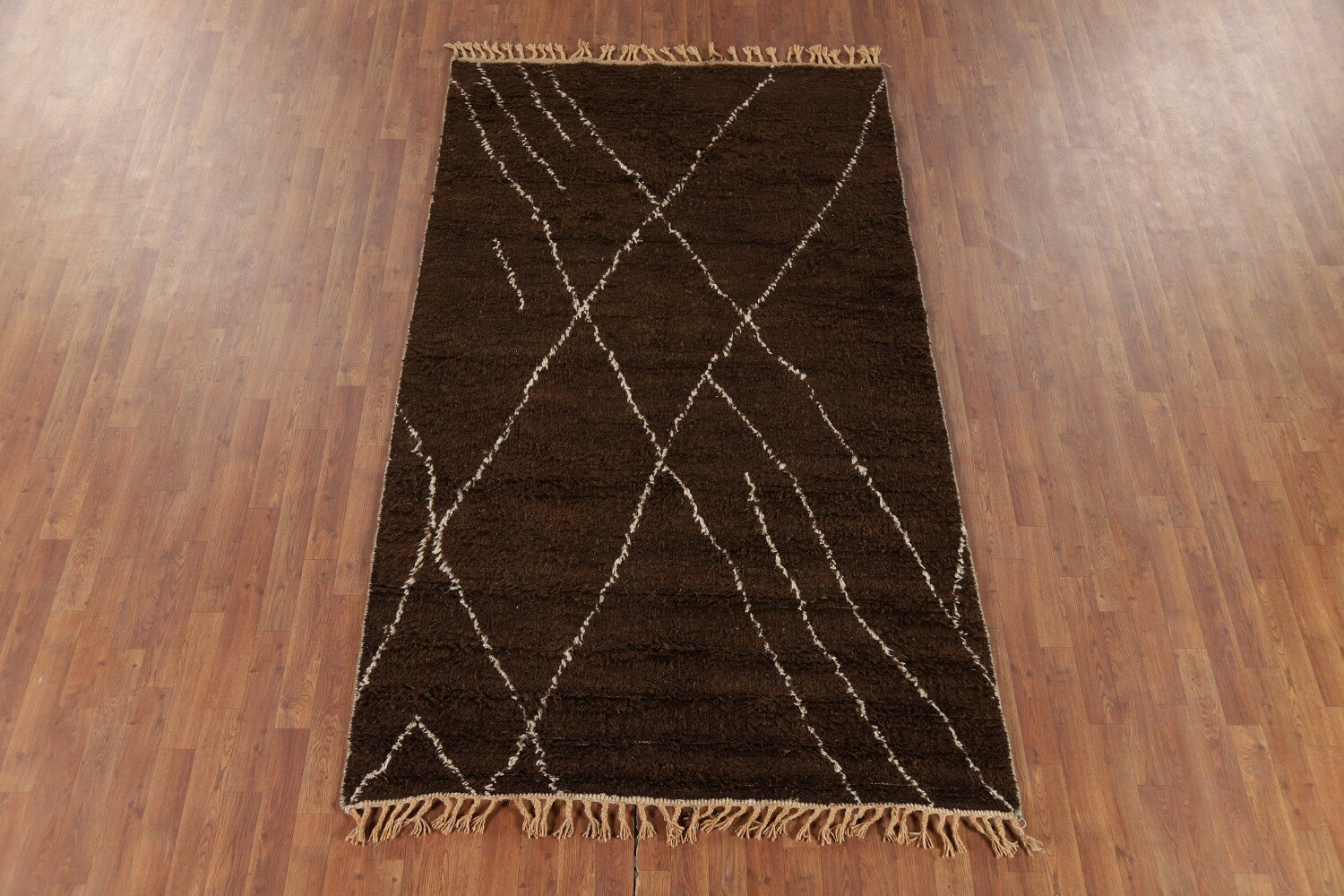 Bungalow Rose Brown Wool Moroccan Oriental Area Rug 5x9 | Wayfair