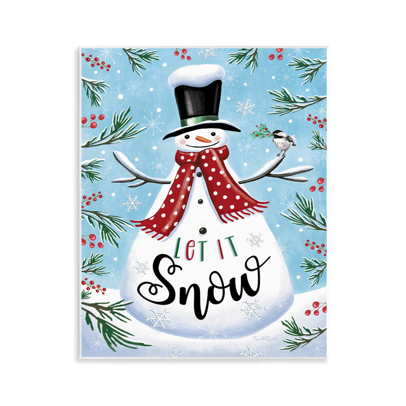 Stupell Industries Let It Snow Phrase Wall Plaque Art by Elizabeth ...