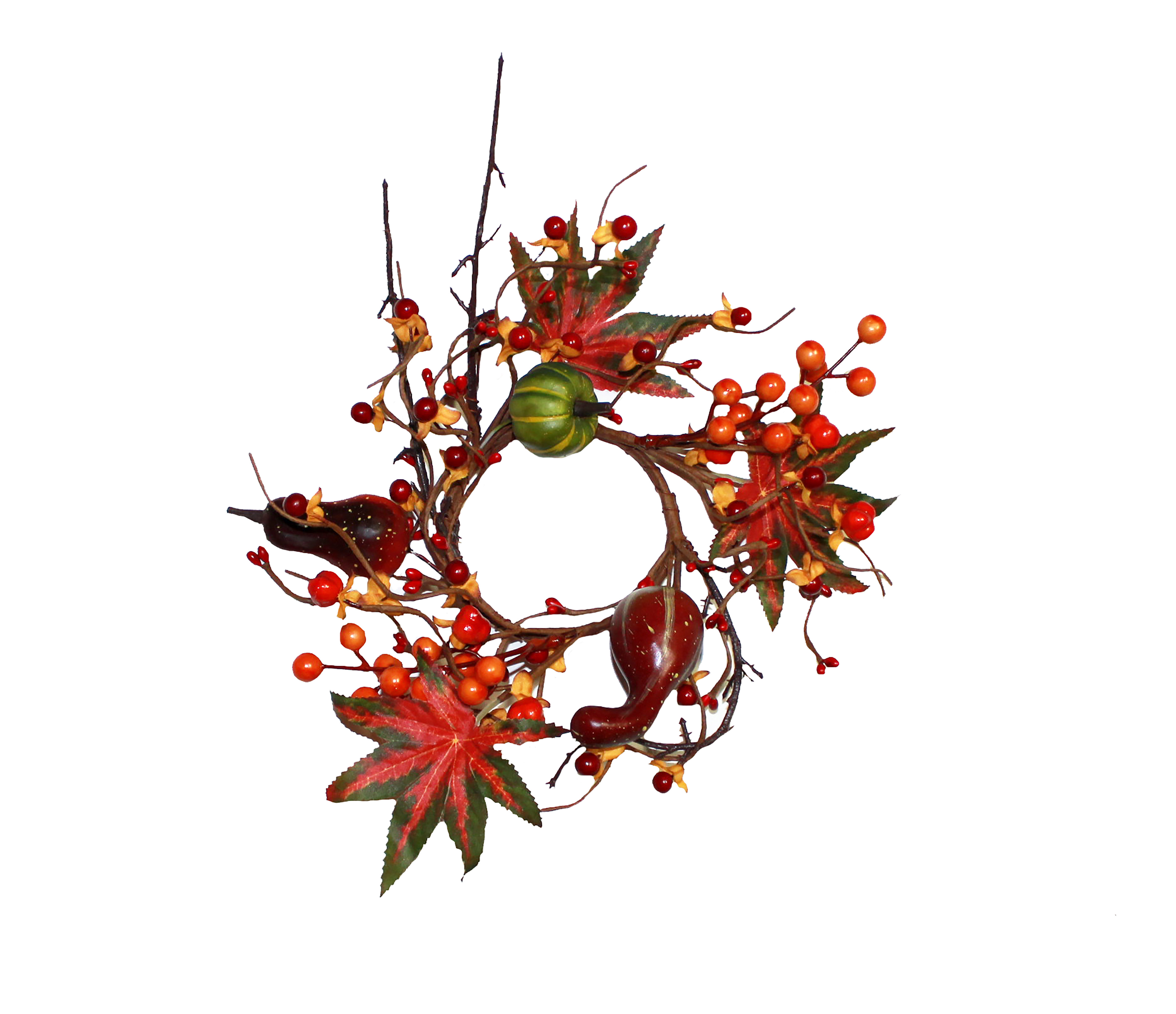 The Holiday Aisle® 3.25" Inner Diameter Gourd with Berries Pillar ...