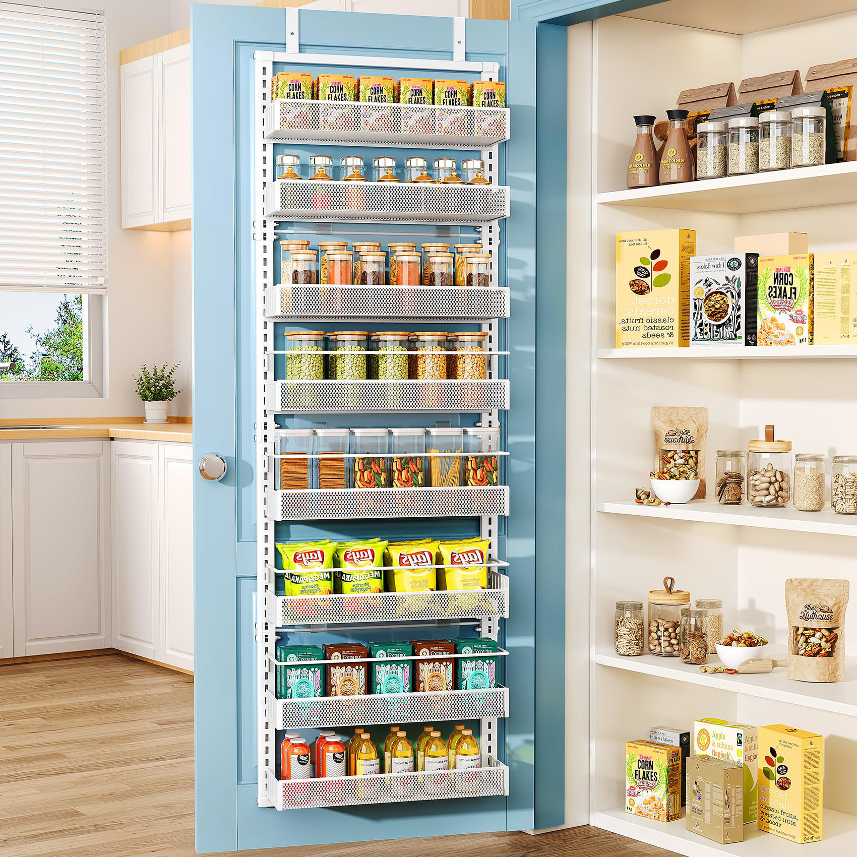 Mint Pantry® Over The Door Pantry Organizer - 8 Tier Adjustable Pantry ...