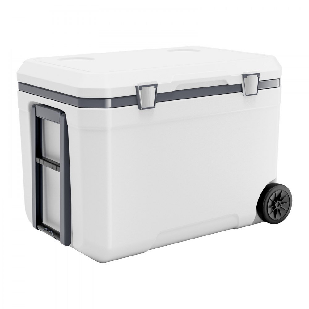 VEVOR Portable Cooler 45 QT Insulated Wheeled Cooler 64 Can Capacity ...