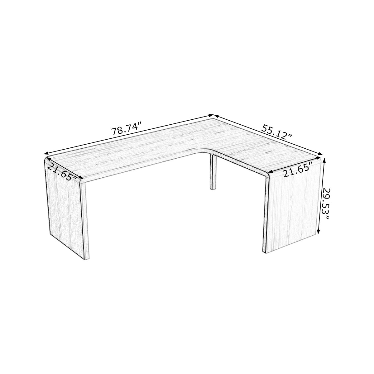 Groove Interior Walnut L-Shaped Solid Wood desk | Wayfair