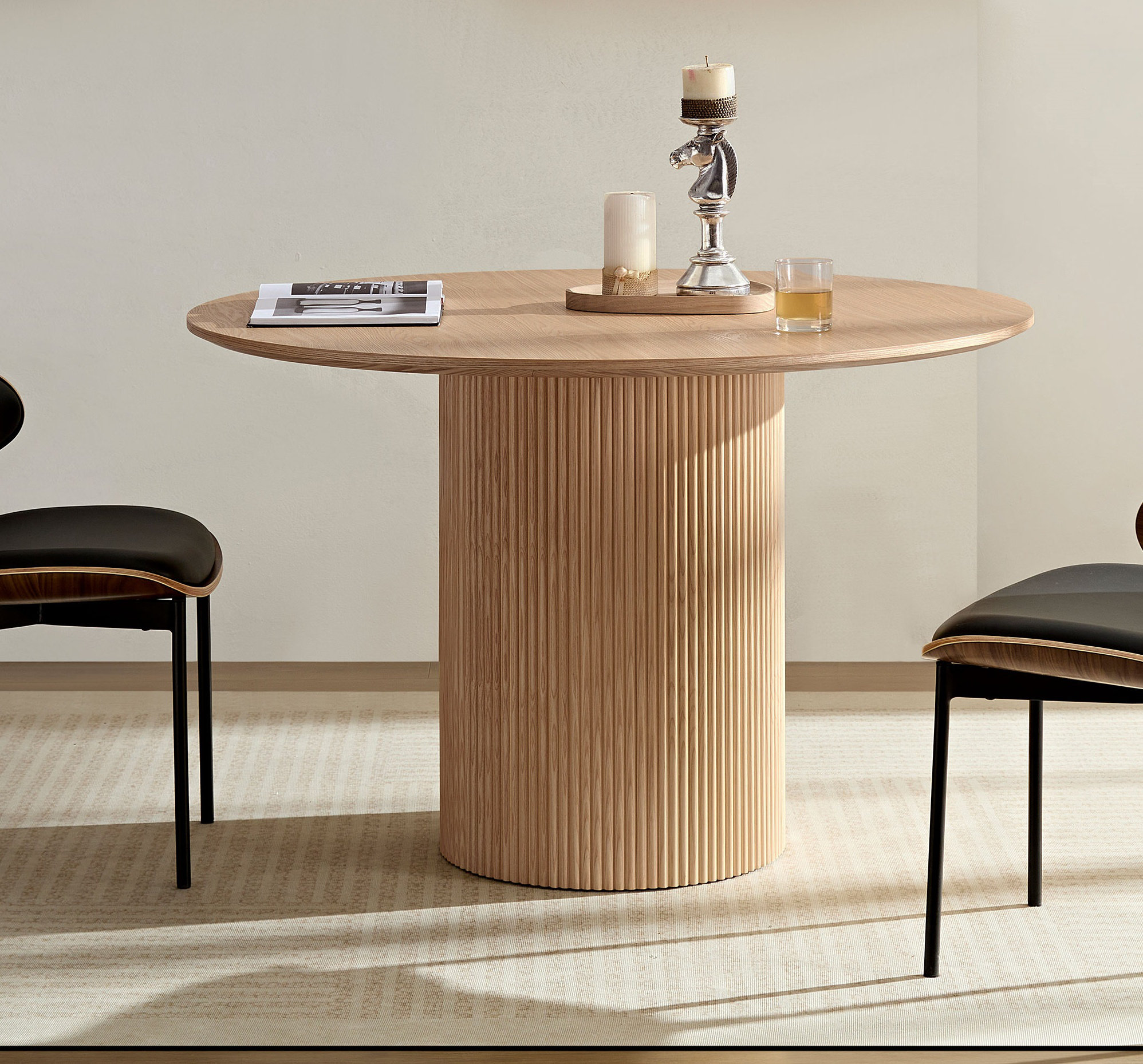 Loon Peak® 47,24 inch MDF Dining Table for Dining Room Round Dinner ...