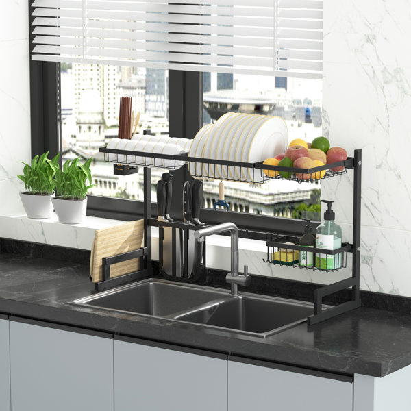 Rebrilliant 2-tier Kitchen Over Sink Dish Drying Rack Counter Metal ...