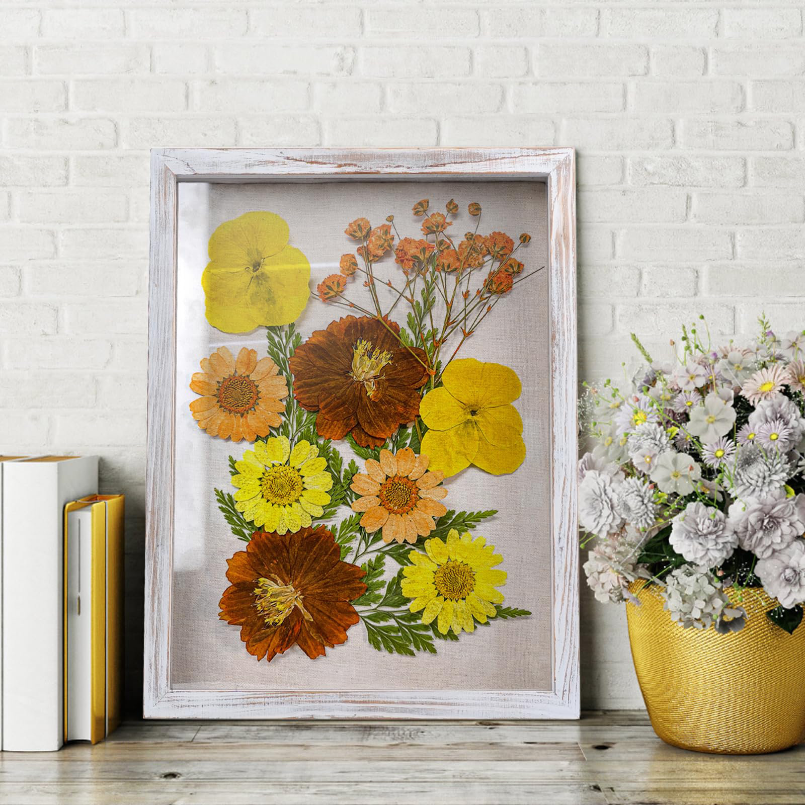 Everly Quinn Shadow Box Frame 13X16, White Flower Shadow Box ...