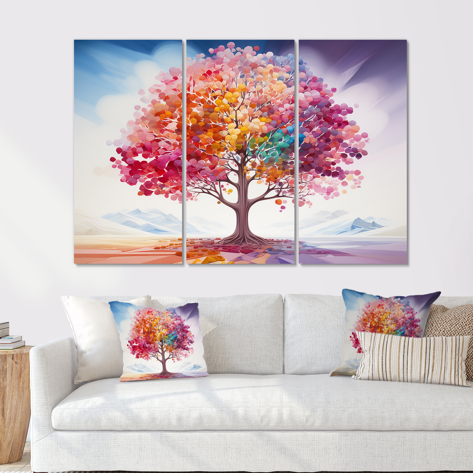 Lark Manor™ Rainbow Autumn Colors Tree - Tree Oak Wall Art Set | Wayfair
