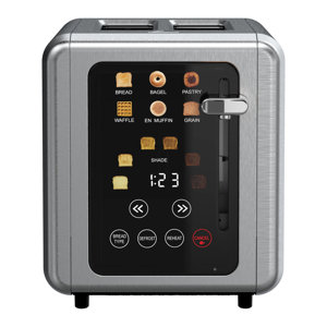 WHALL 2-Slice Stainless Steel Touch Screen Toaster with Digital Timer ...