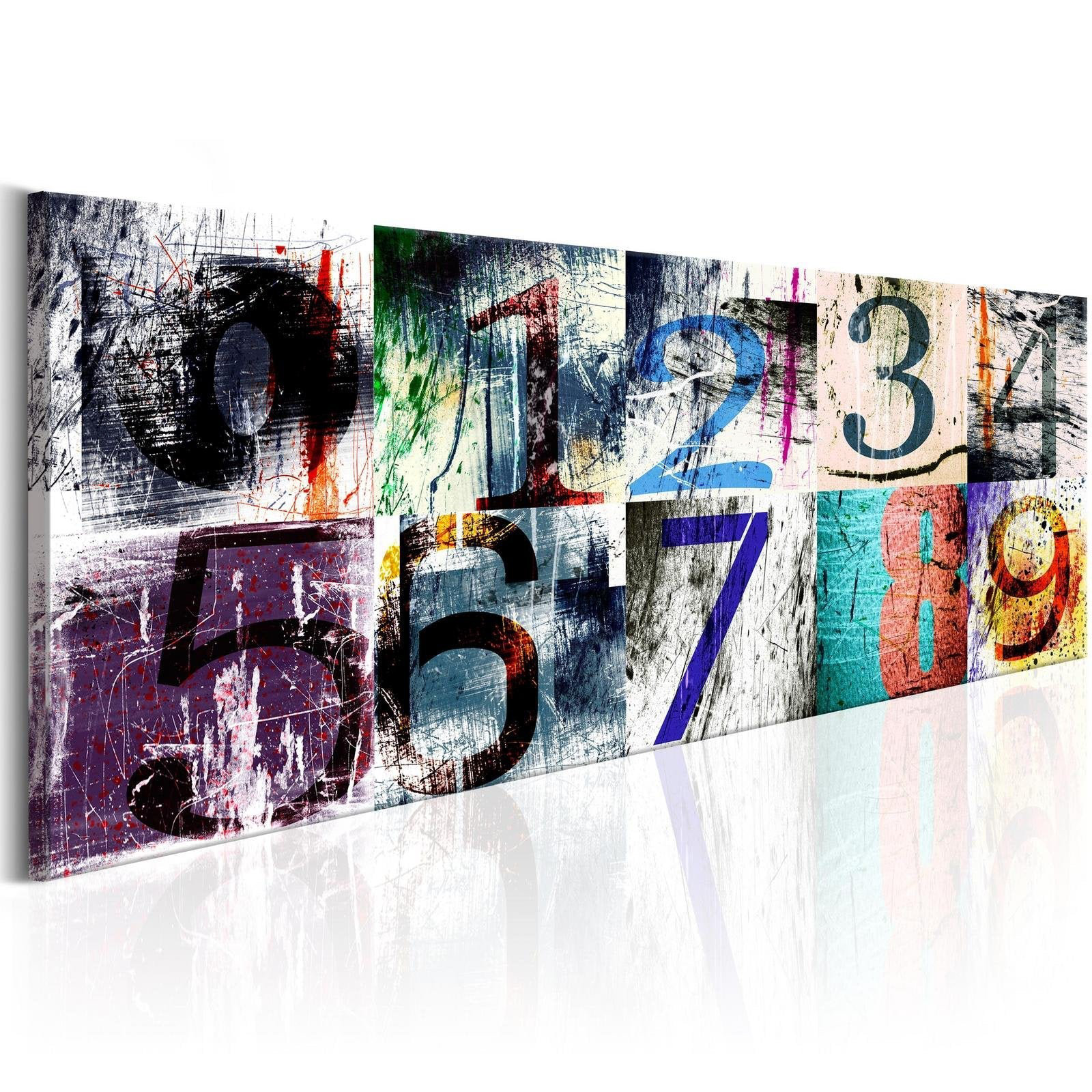 17 Stories Colorful Numbers - Wrapped Canvas Painting | Wayfair