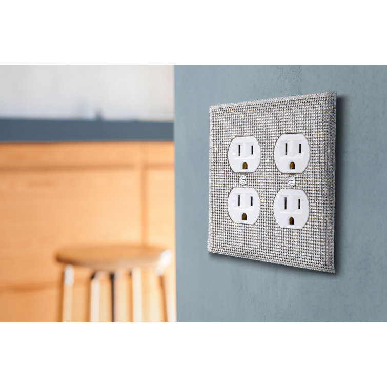 Designs Ablaze Glam 2-Gang Duplex Outlet Combination Wall Plate ...