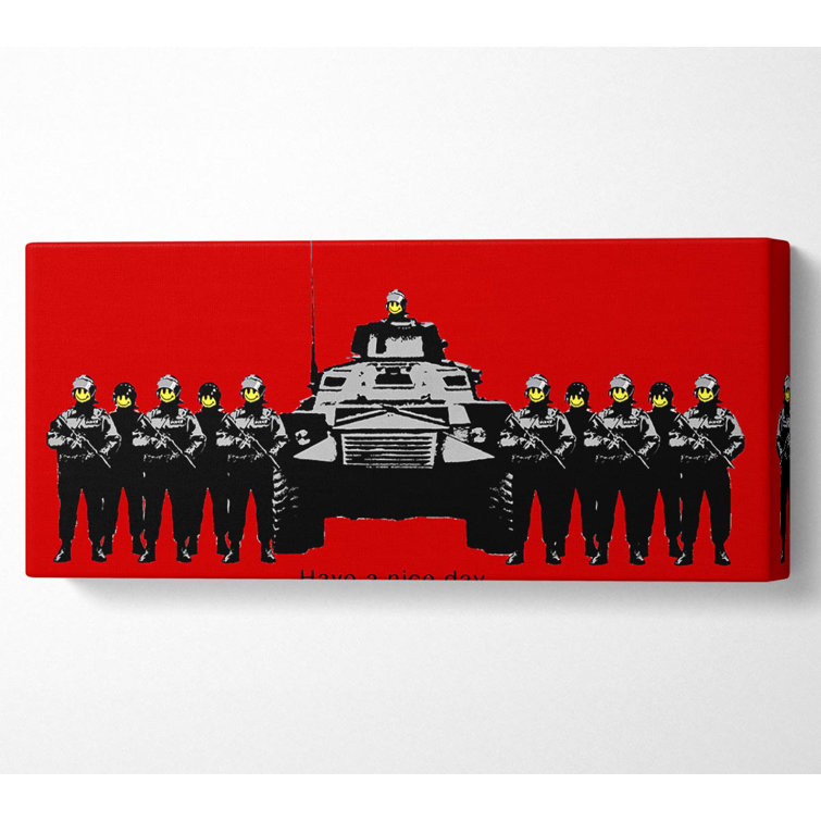 Ebern Designs Have A Nice Day Army Tanks Red - Wrapped Canvas Art ...