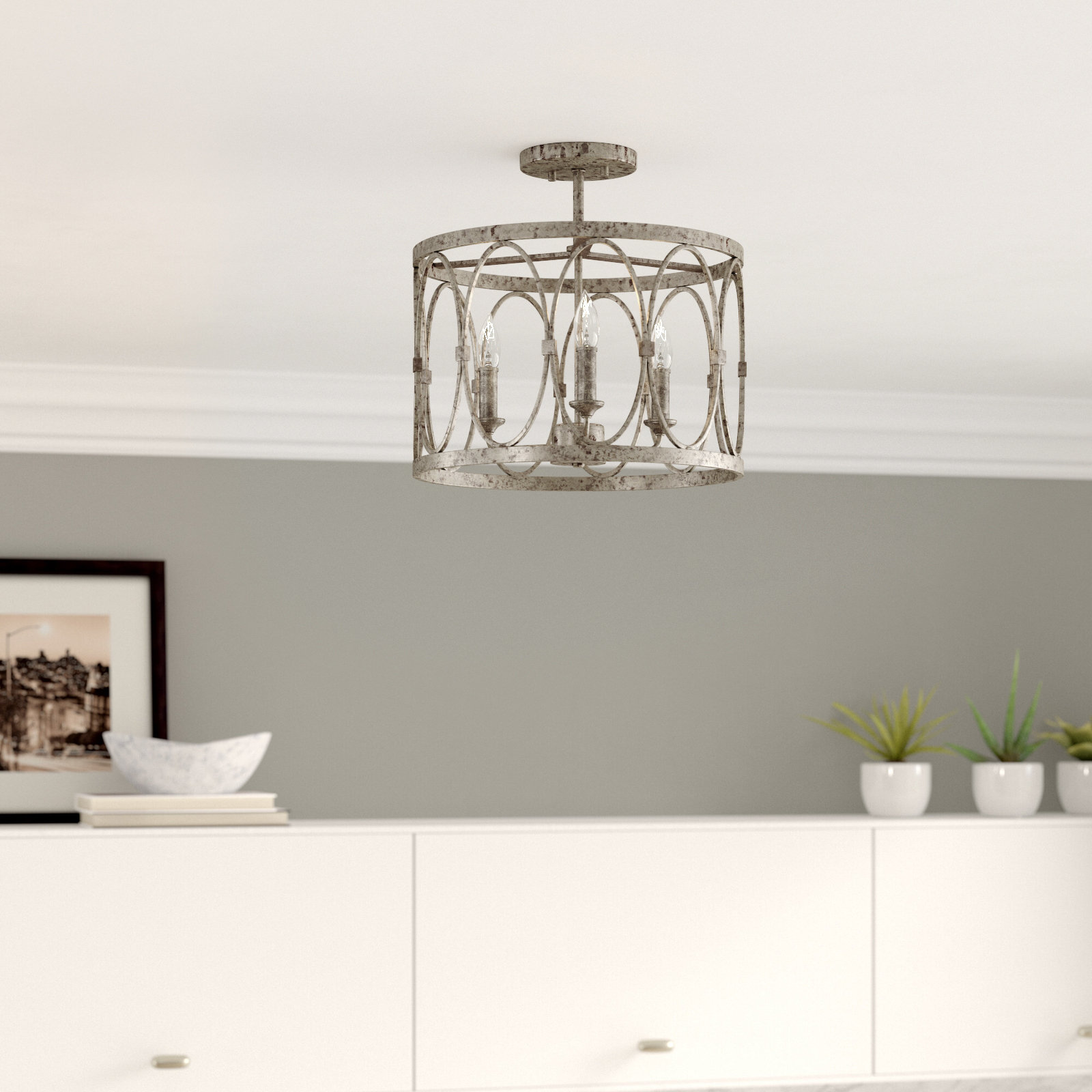Birch Lane™ Alverstone 3-Light Semi-Flush Mount & Reviews - Wayfair Canada