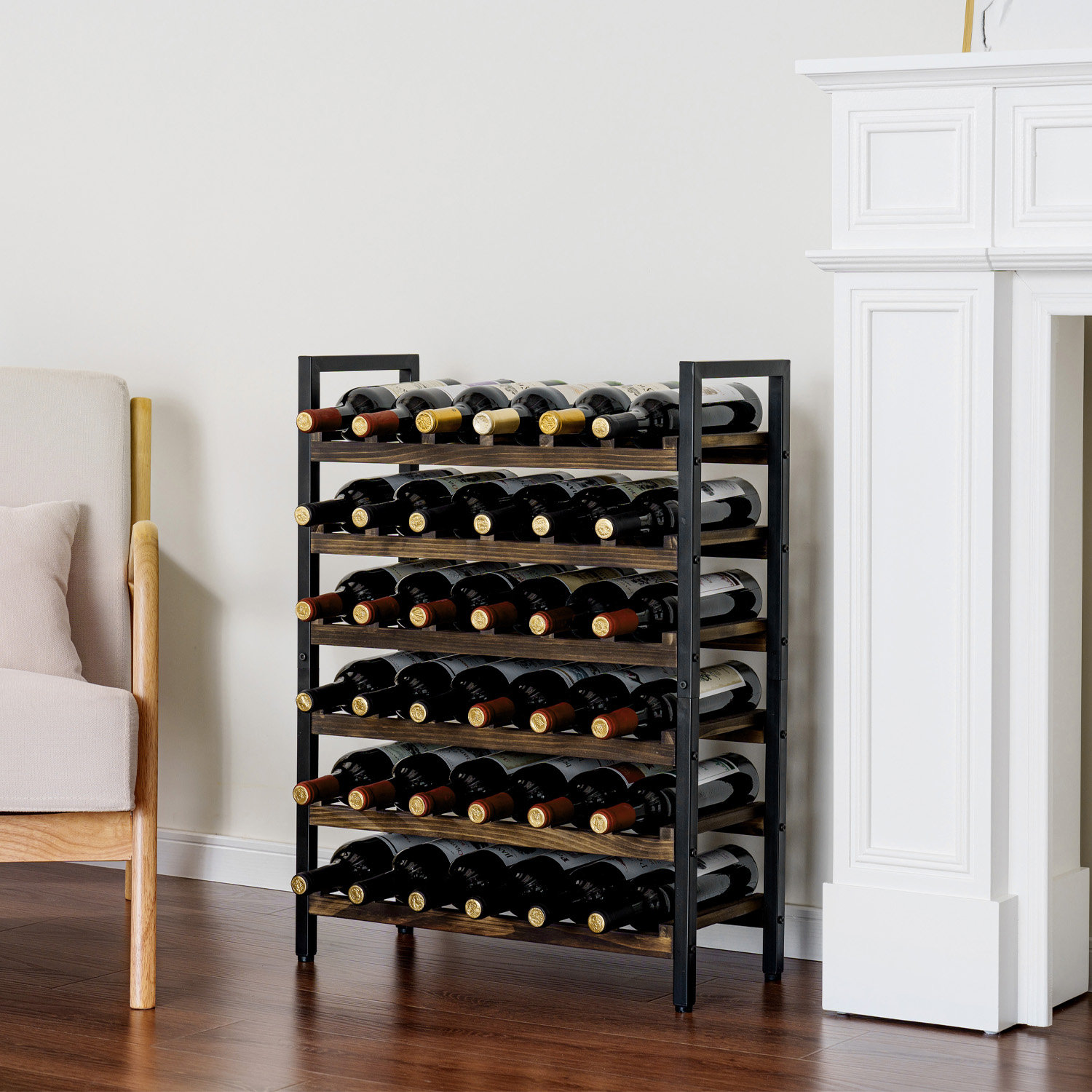 Millwood Pines Catelaya 36 Bottle 6 Tier Floor Wine Bottle Rack in ...