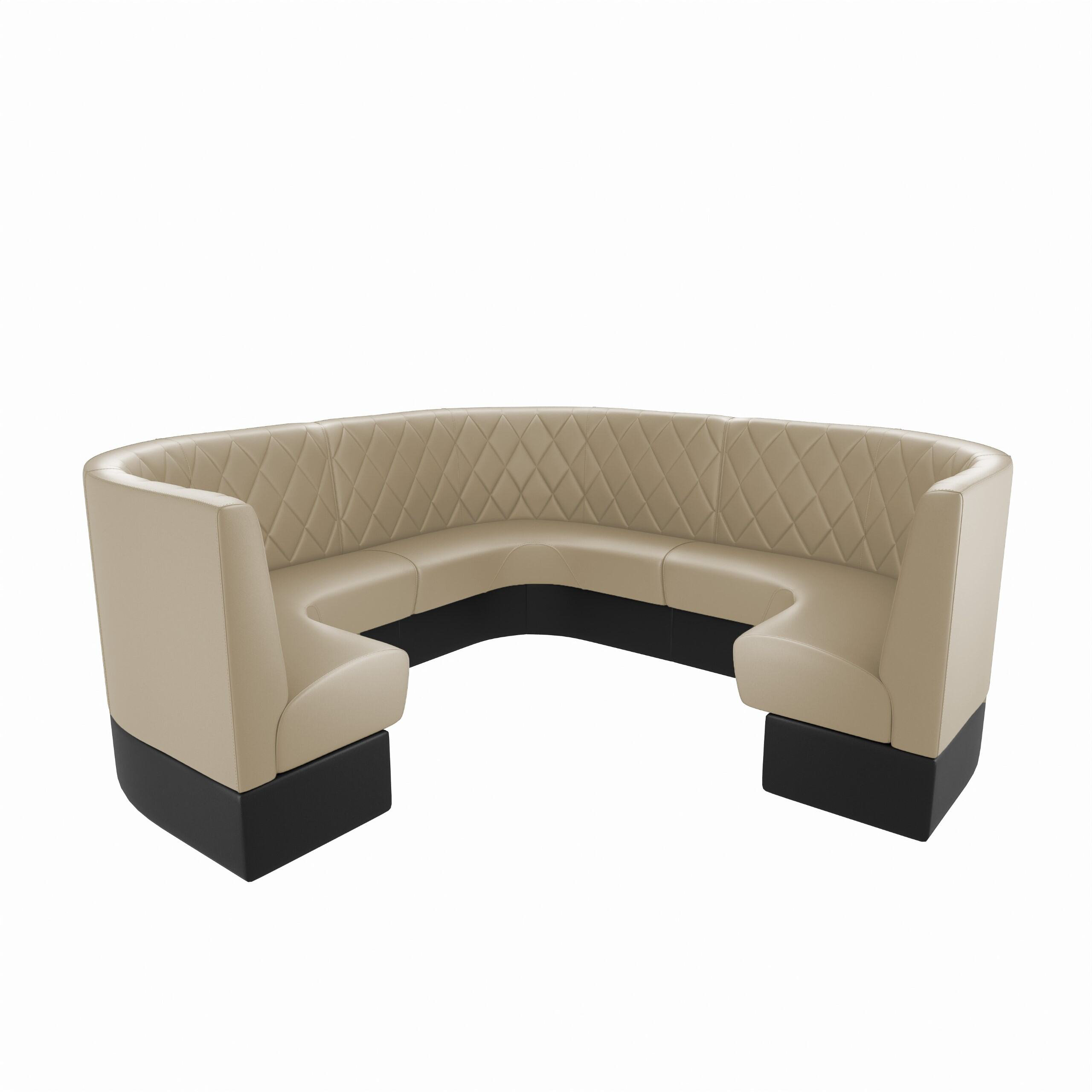 QA Group 3/4 Circle Curved Booth, Private Corner Booth - Stitched ...