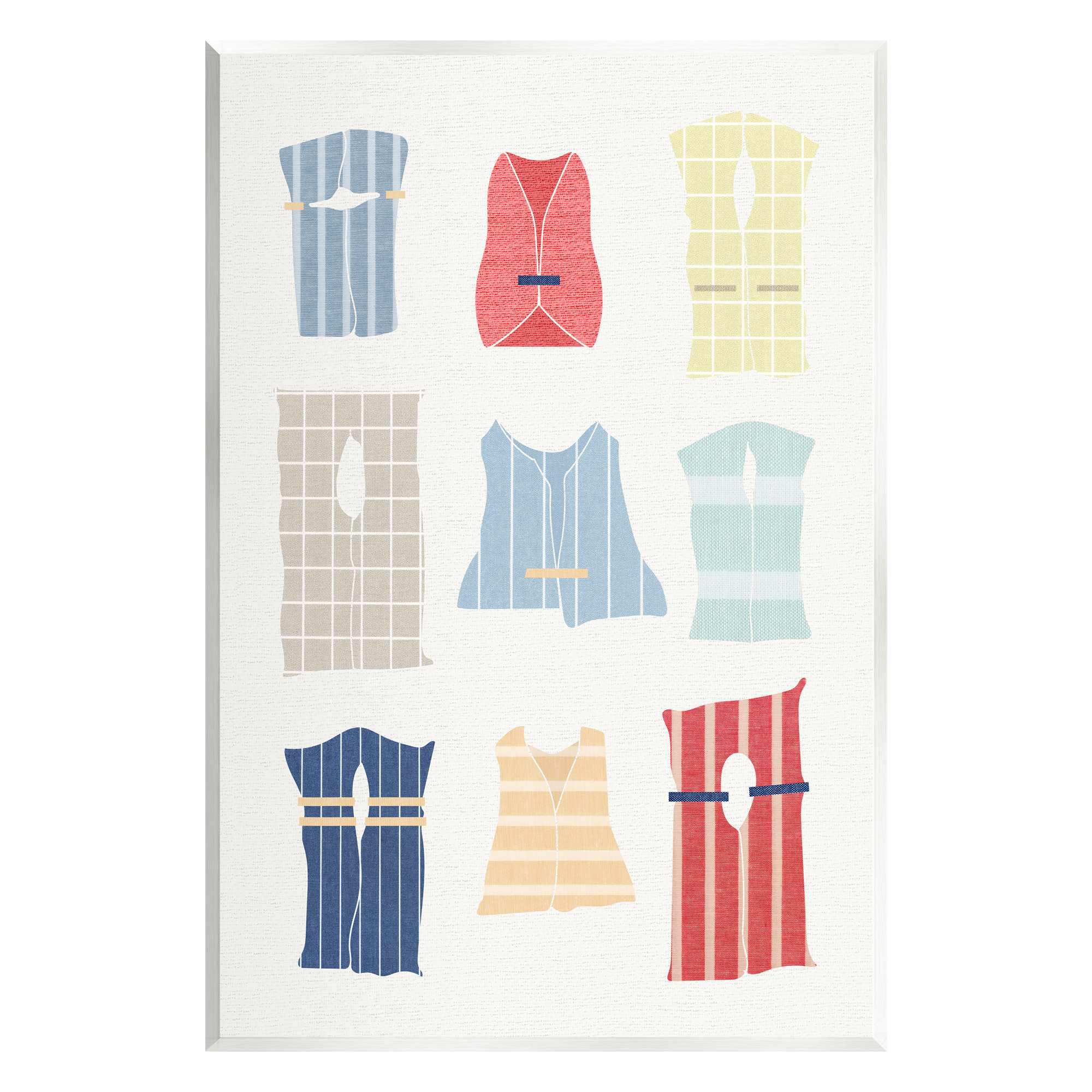 Stupell Industries Ba-071-Framed Modern Life Jackets On Canvas by Lil ...
