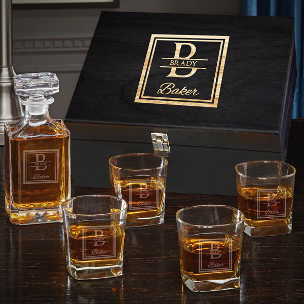 Darby Home Co Oakhill Personalized Carson Bourbon Decanter Set With ...