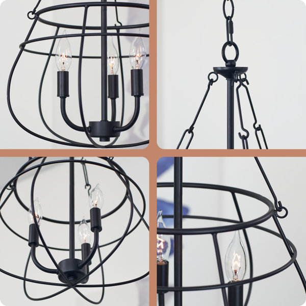 Gracie Oaks Marveline 3 - Light Dimmable Geometric Chandelier | Wayfair