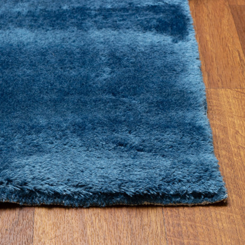 Ebern Designs Tarlton Faux Fur Cobalt Blue Rug & Reviews | Wayfair
