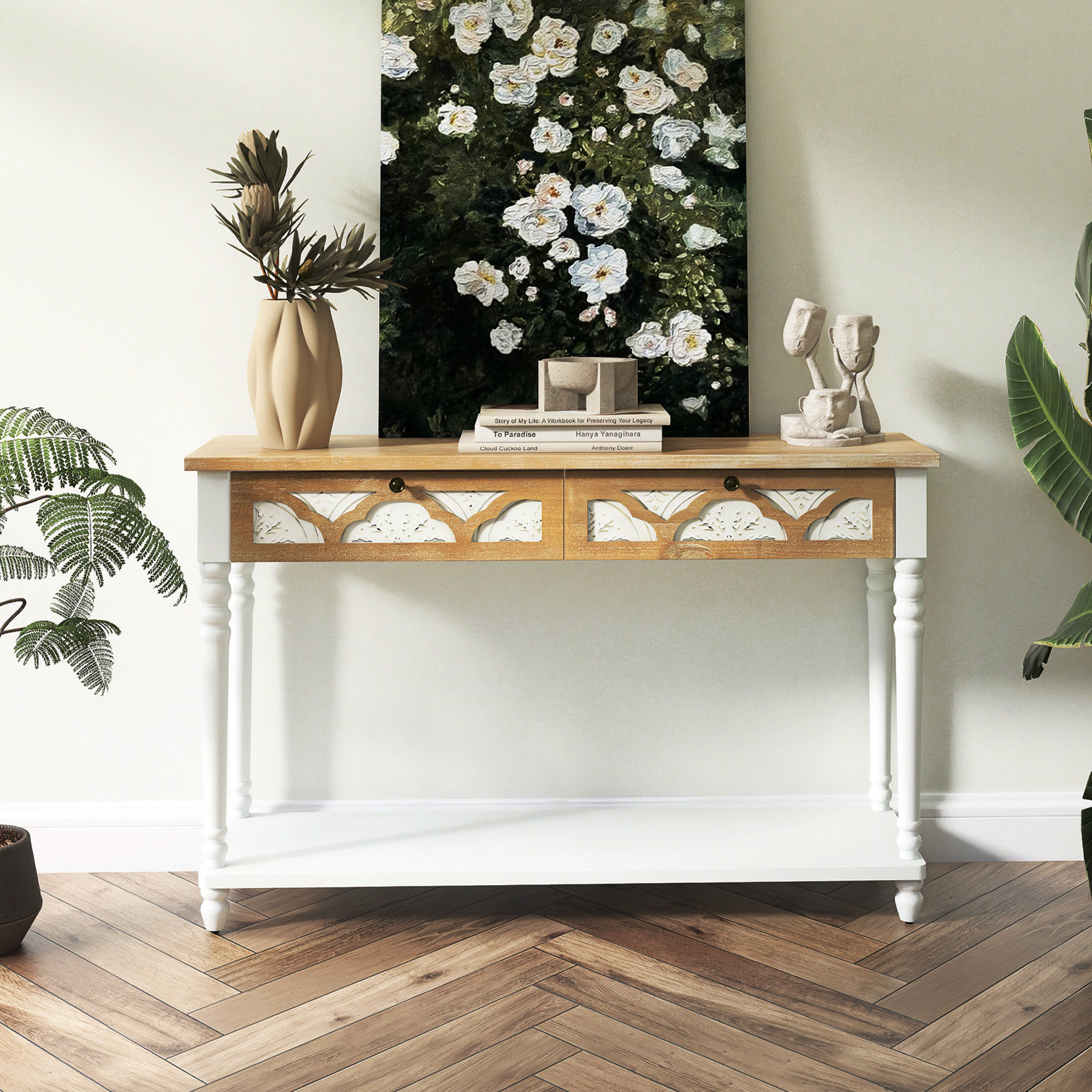 Alcott Hill® Antique Console Table With Drawers | Wayfair