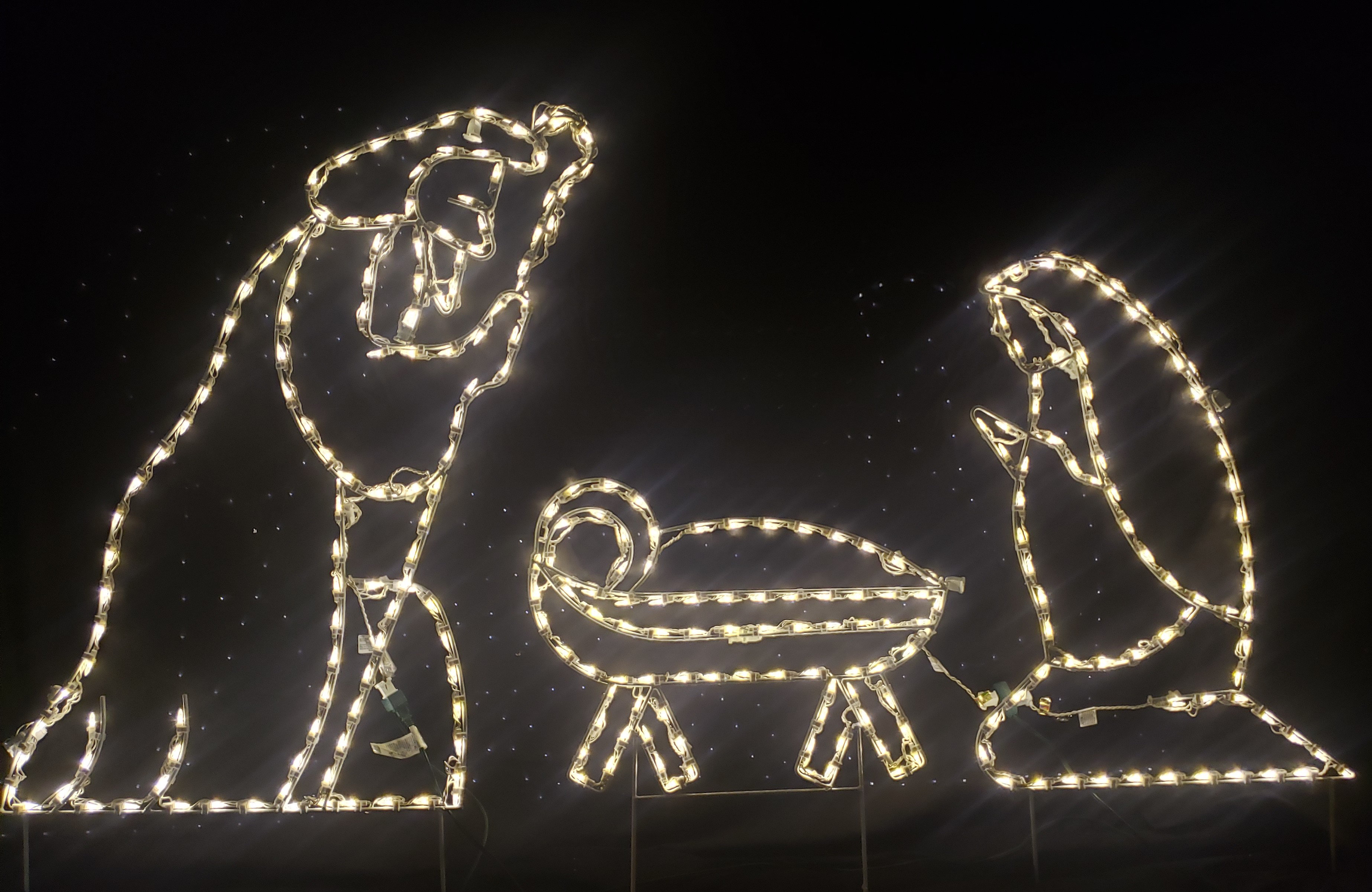 Lori's Lighted D'Lites Large Warm White Nativity Jesus, Mary and Joseph ...