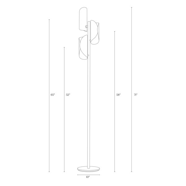 Brightech Lyra 71 in. Mid-Century Modern 3-Light Adjustable LED Floor ...