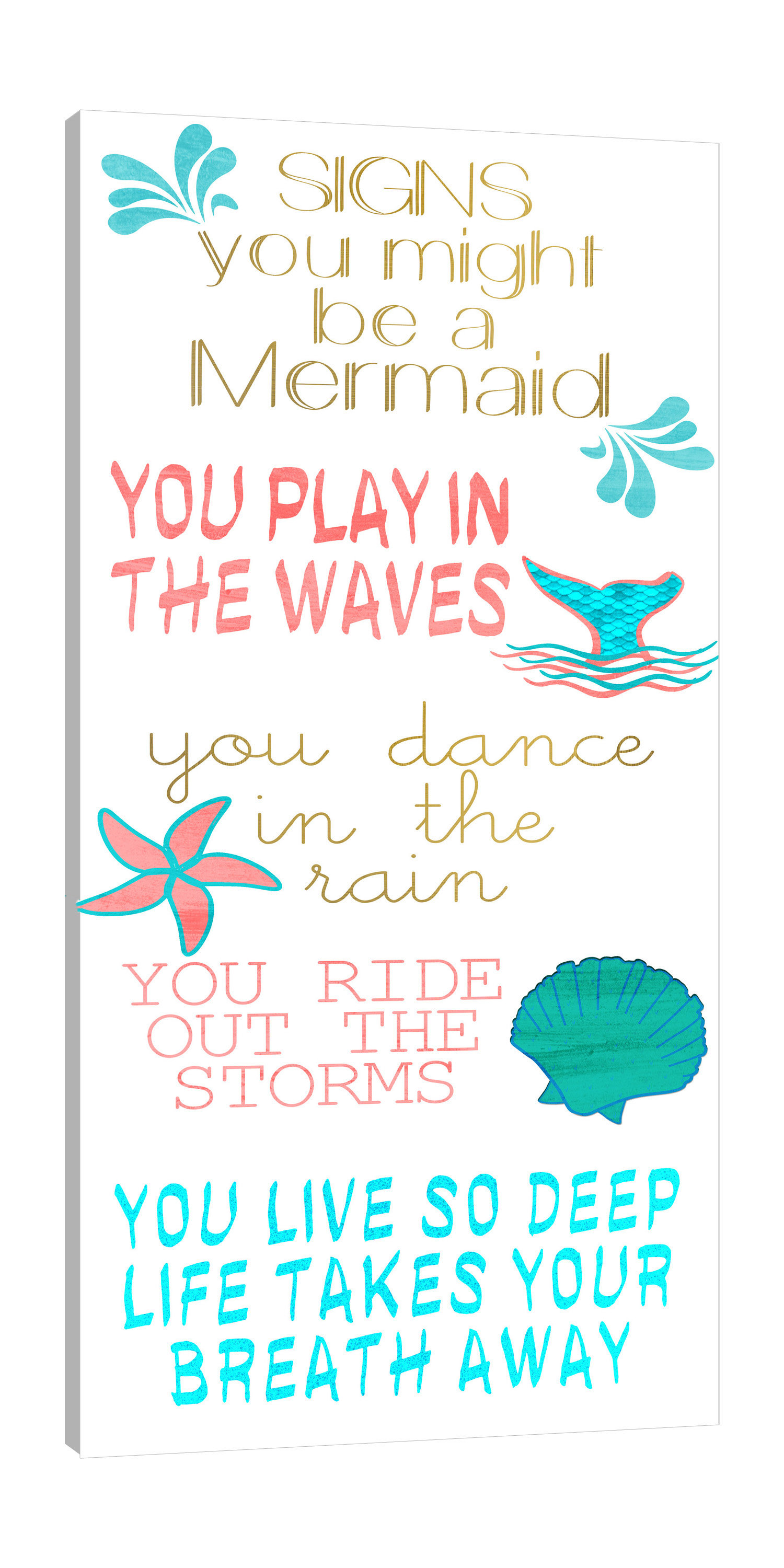 Jaxson Rea Mermaid Signs 3 by Kimberly Allen - Wrapped Canvas Textual ...