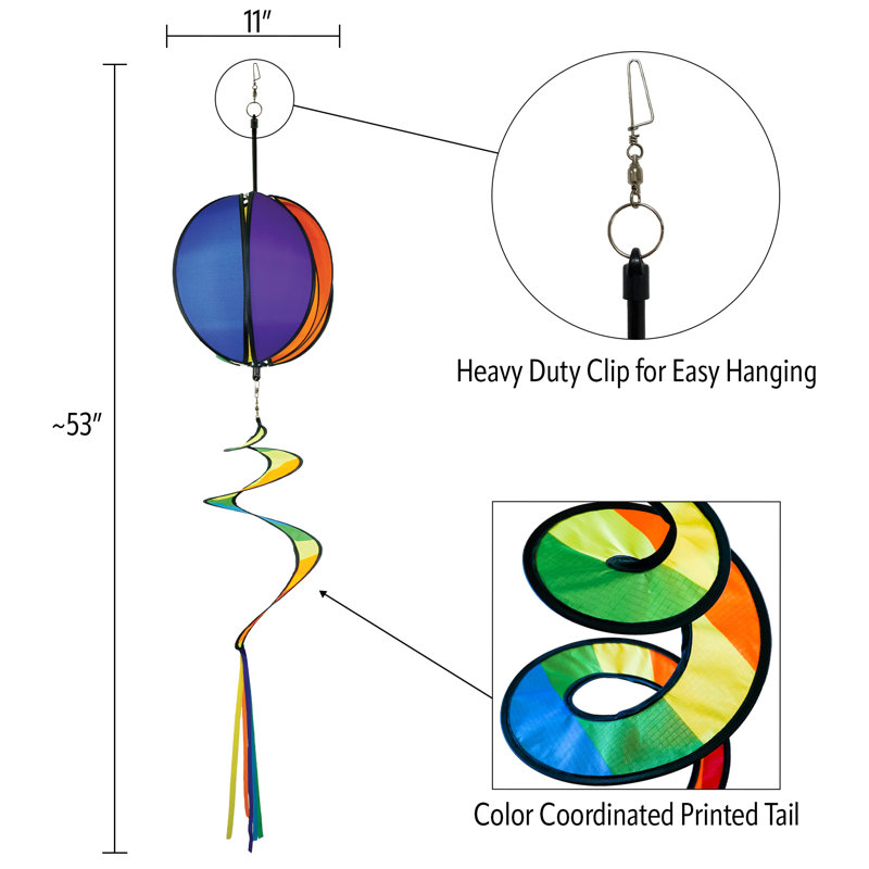 In The Breeze 11-inch Rainbow Panel Ball Spinner | Wayfair