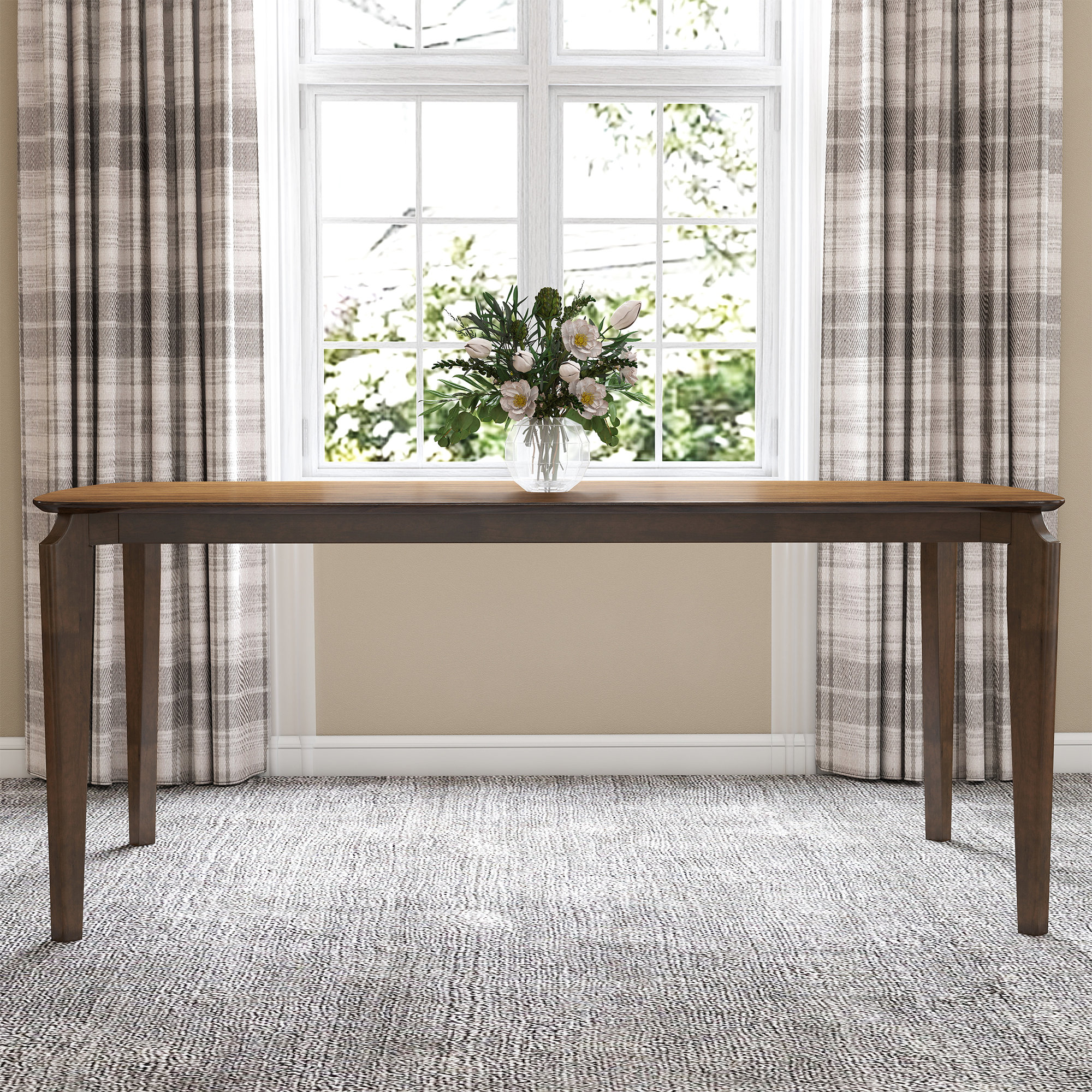 Winston Porter Rectangular Dining Table With Solid Wood Legs, Farmhouse ...