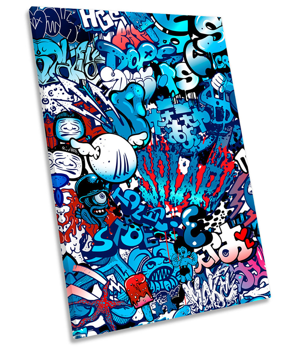 Happy Larry Urban Graffiti Characters Framed CANVAS WALL ART Print ...