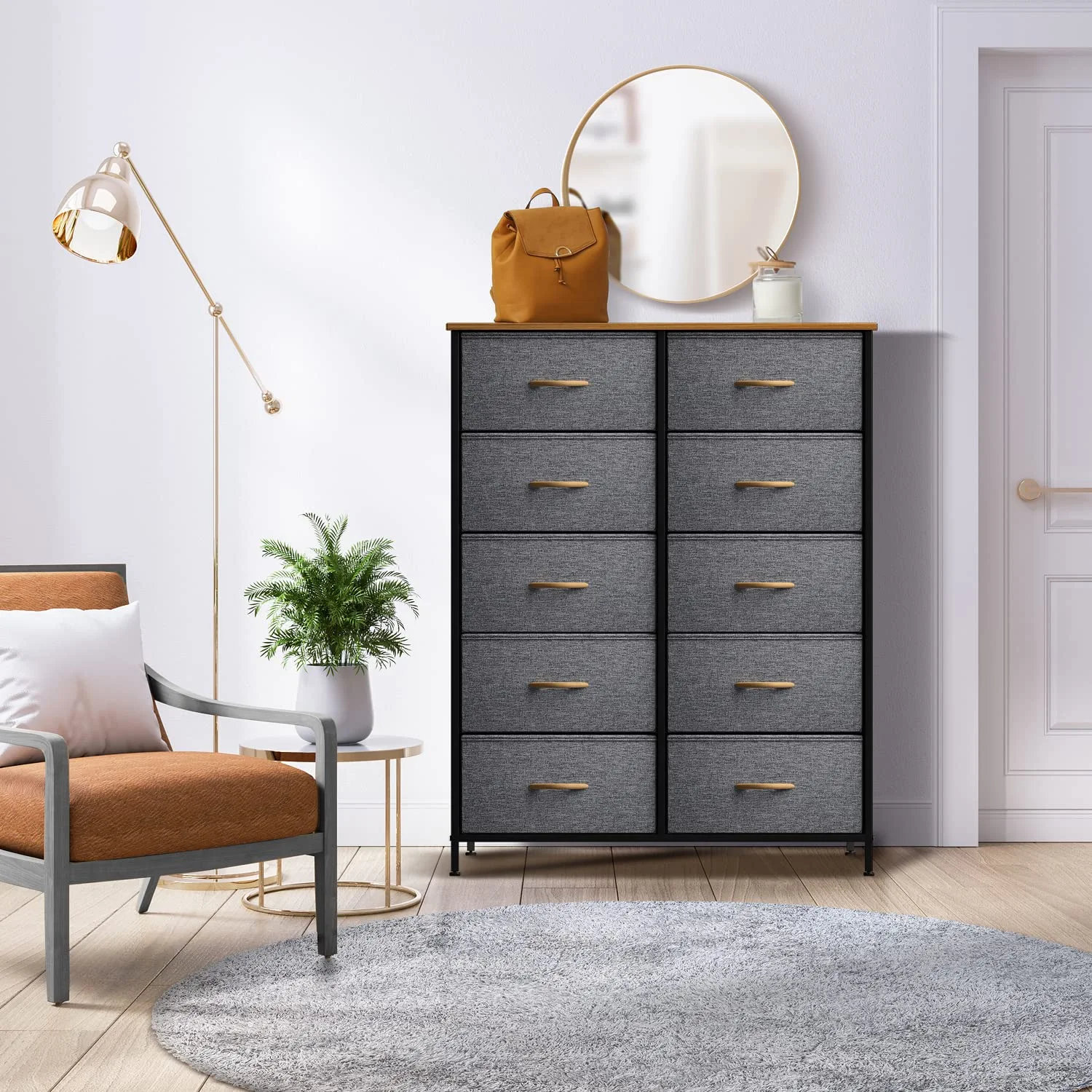 Sorbus Dresser With 10 Faux Wood Drawers - Storage Unit Organizer Chest ...