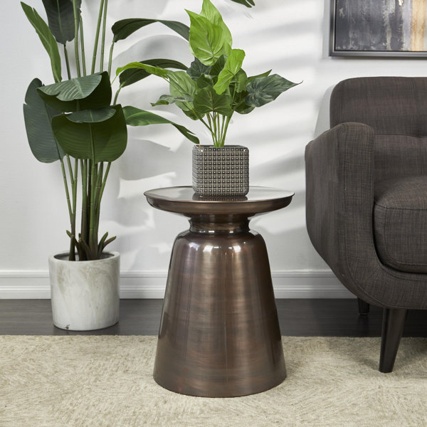 Brayden Studio® Petite Serona 15" Wide Dark Copper Iron Round Accent ...