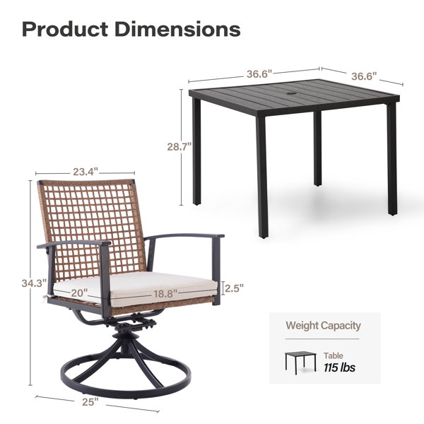 Red Barrel Studio® 4 - Person Swivel & Rocking Chairs Outdoor Dining ...
