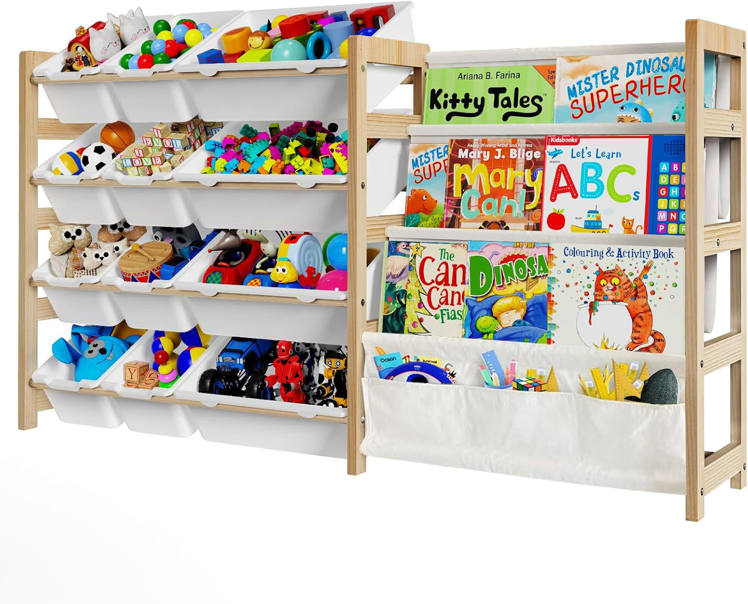 Ebern Designs Large Toy Storage Organizer With 12 Toy Bins, Toy ...